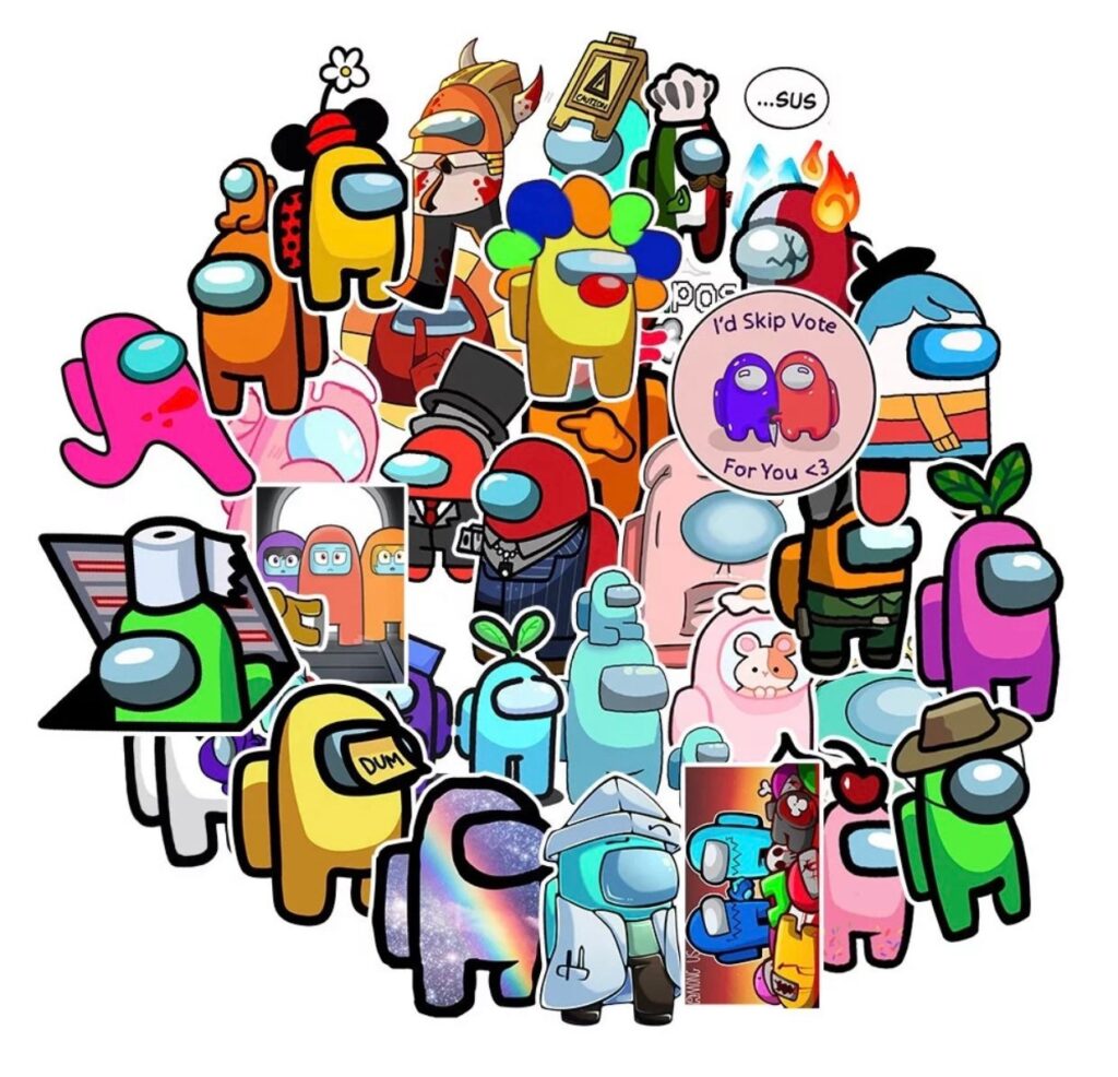 50 Count – Random Game Character Vinyl Stickers – Stickers and Charms